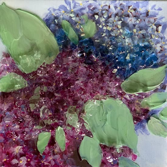 Hydrangeas Glass Art - Glass Art Resin by Susan Anspach
